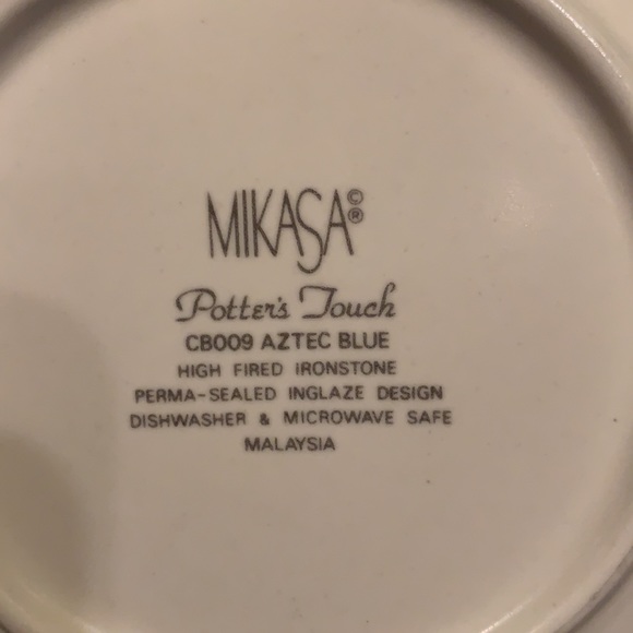 Mikasa | Dining | Mikasa Potters Touch Aztec Blue Pasta Bowls | Poshmark